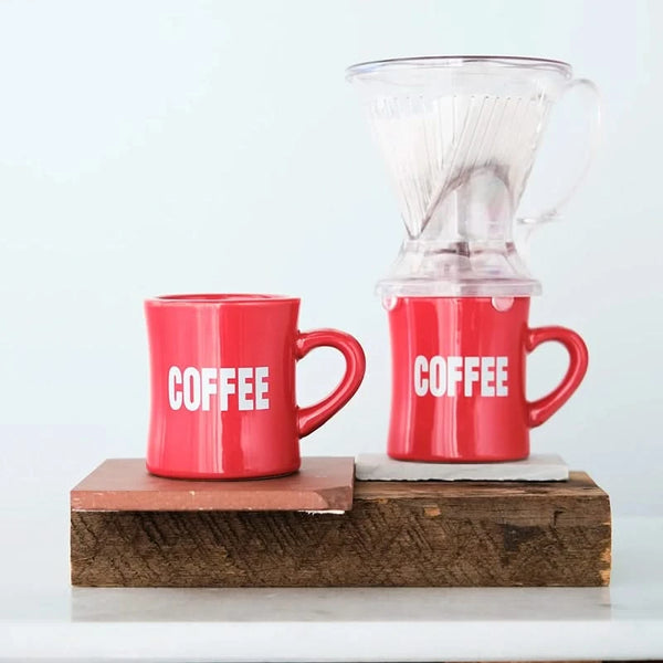 Classic 10oz Red Diner Mug – Coffee & Cross Design - The Simple Man