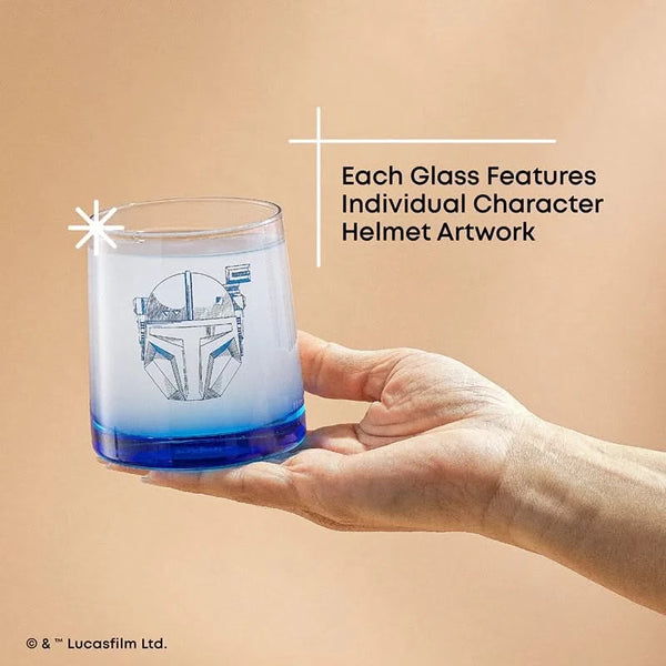 Mandalorian Helmet Glass Set - 10oz Lead-Free Glasses | The Simple Man